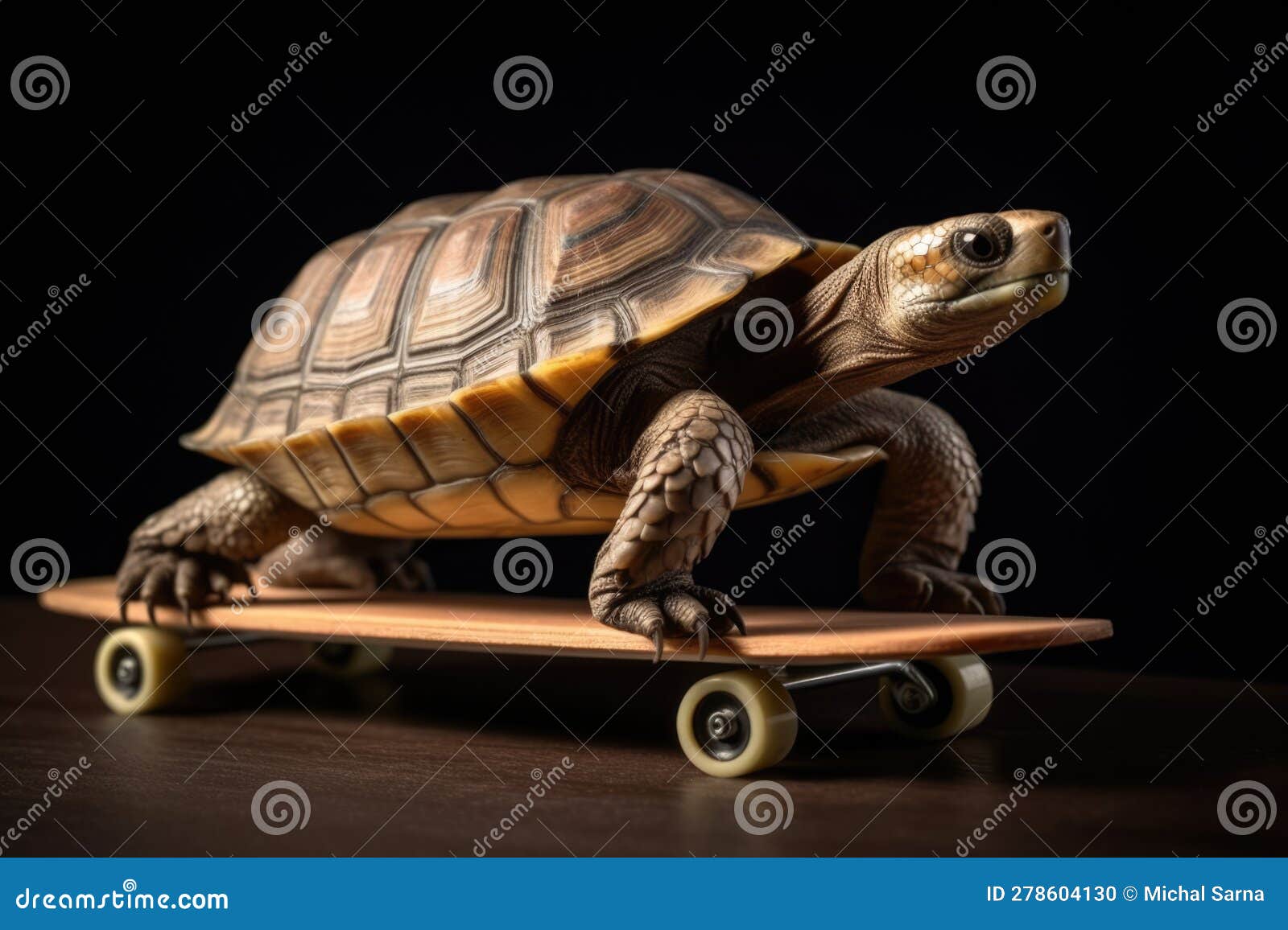Turtle Riding Skateboard on Dark Background Stock Illustration - Illustration of tortoise ...