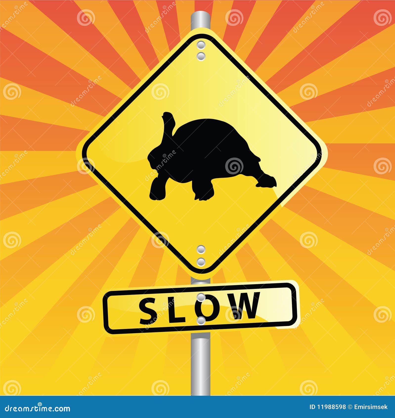 Turtle Road Sign stock vector. Illustration of attention - 11988598