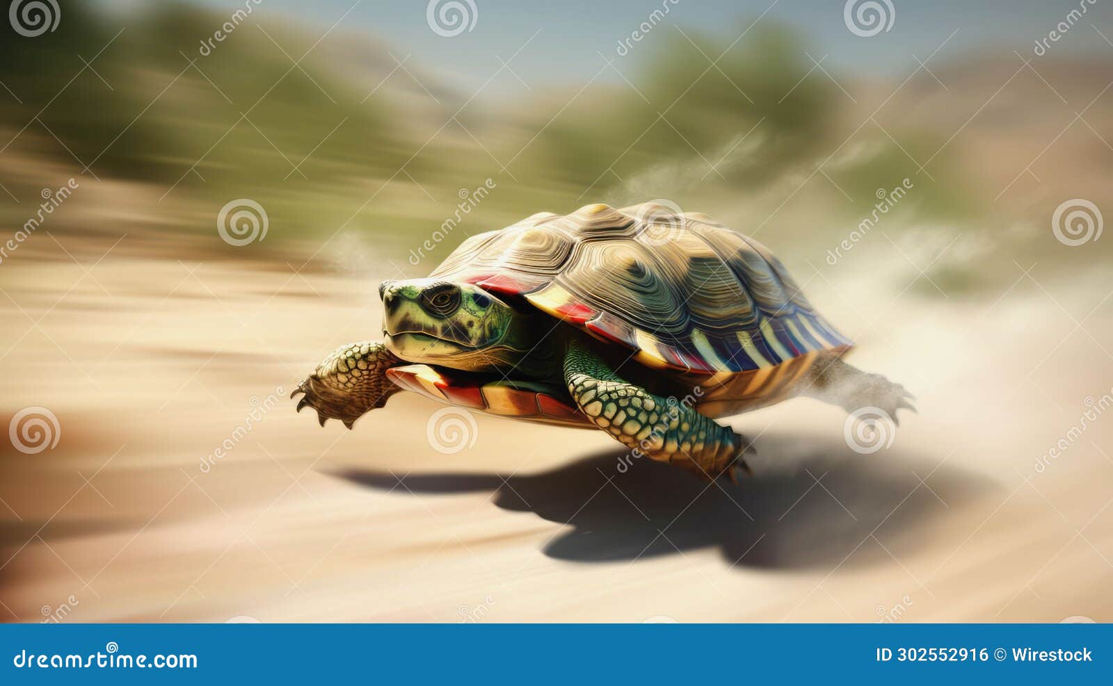 Turtle Running at Full Speed, Being Very Fast - AI Generated Stock ...