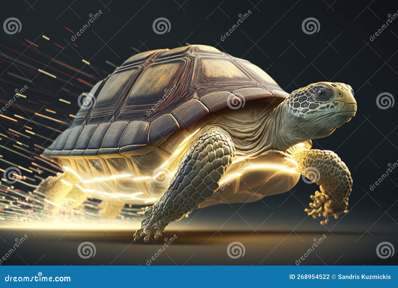 Turtle Running at Lightspeed. Generative AI Stock Illustration ...