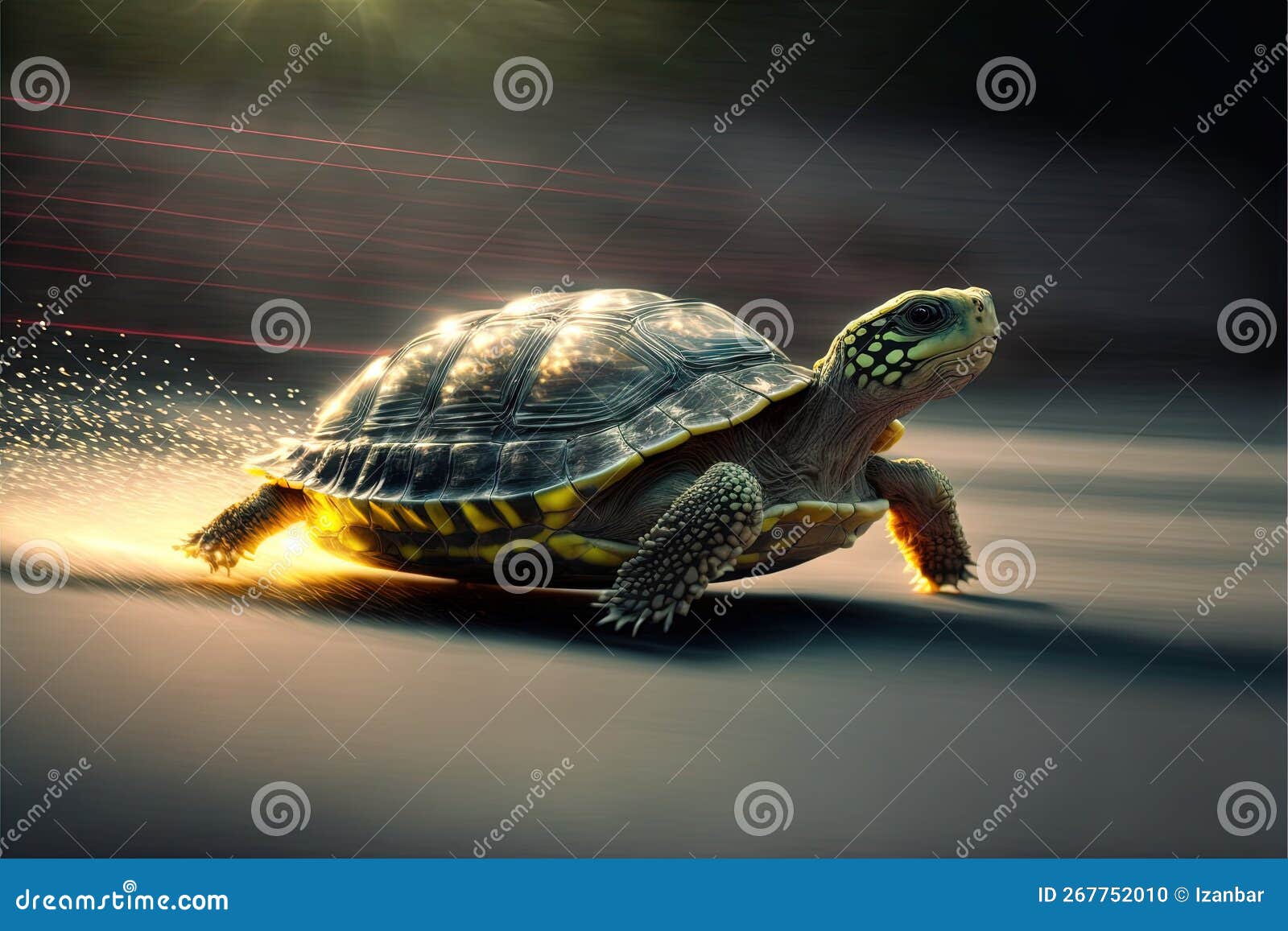 Turtle Running at Lightspeed Illustration Generative Ai Stock ...