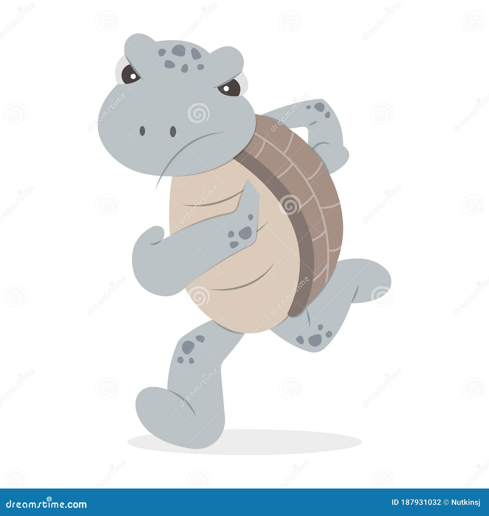 Turtle Running stock vector. Illustration of cartoon - 187931032