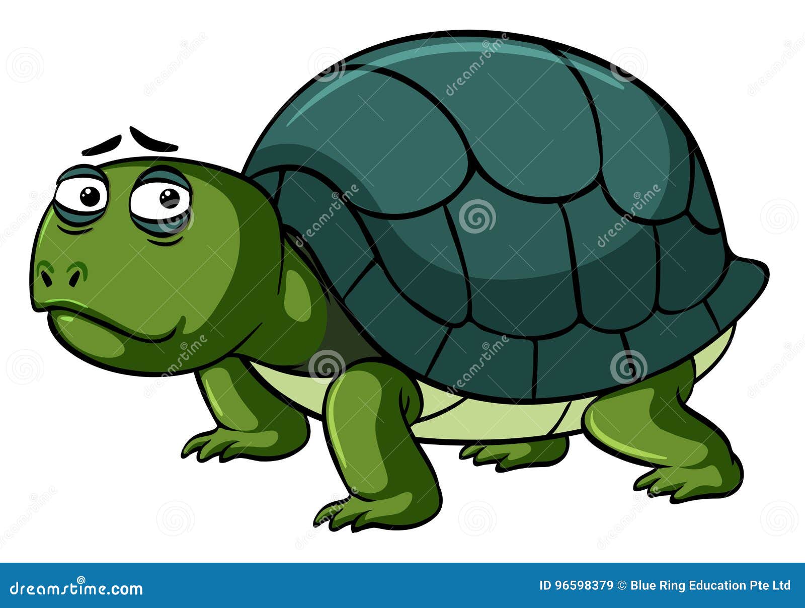 Turtle with sad face stock vector. Illustration of unhappy - 96598379