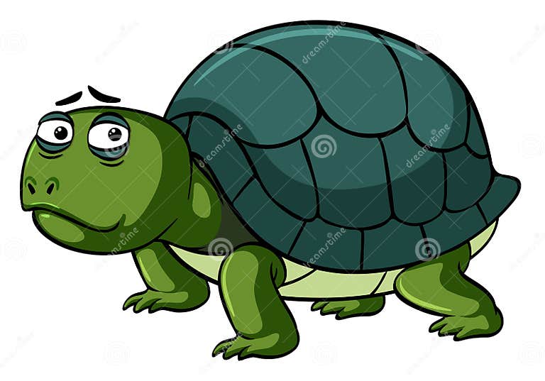 Turtle with sad face stock vector. Illustration of unhappy - 96598379