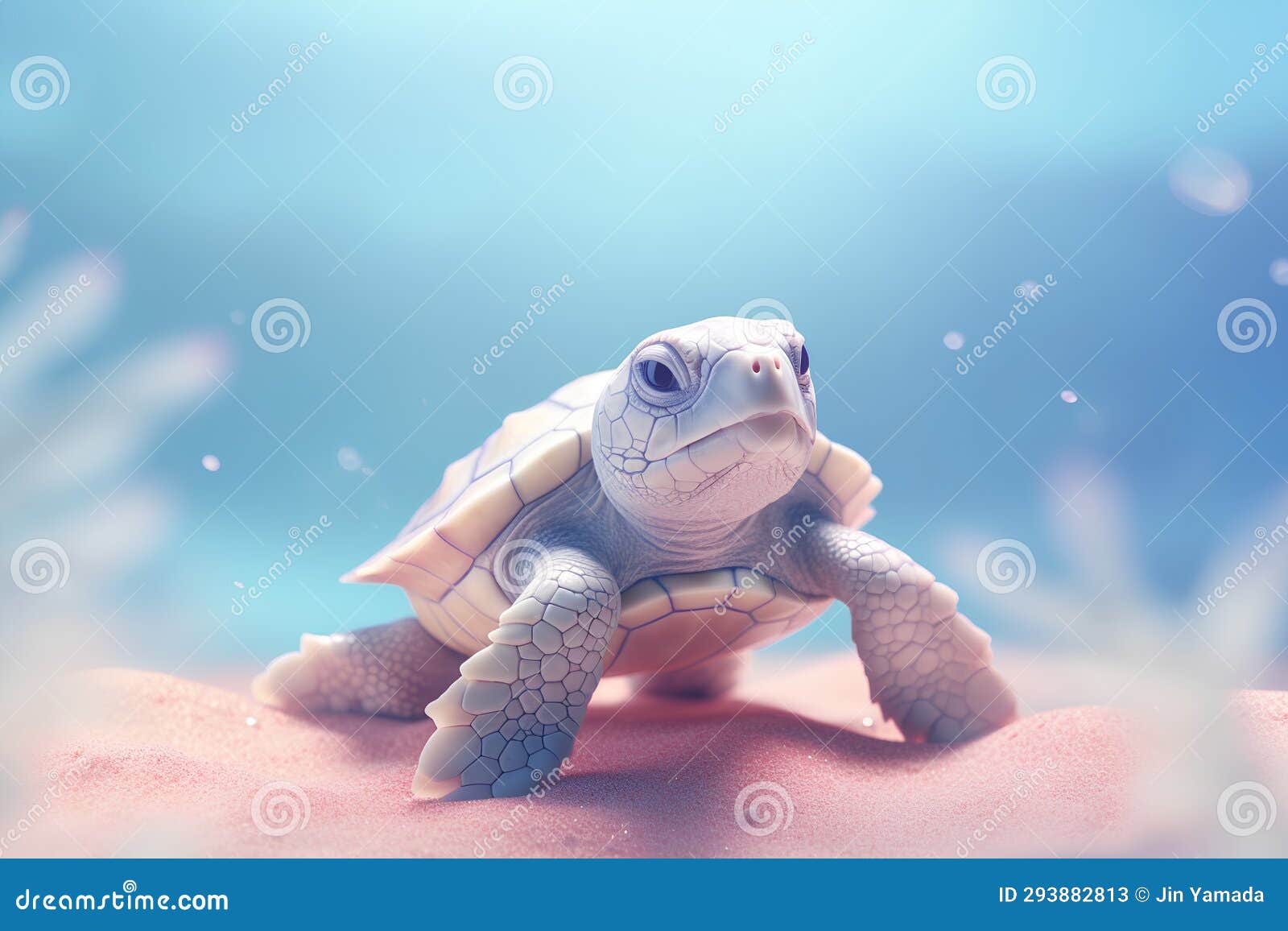 Turtle in the Sand. 3d Rendering, 3d Illustration Stock Image - Image ...