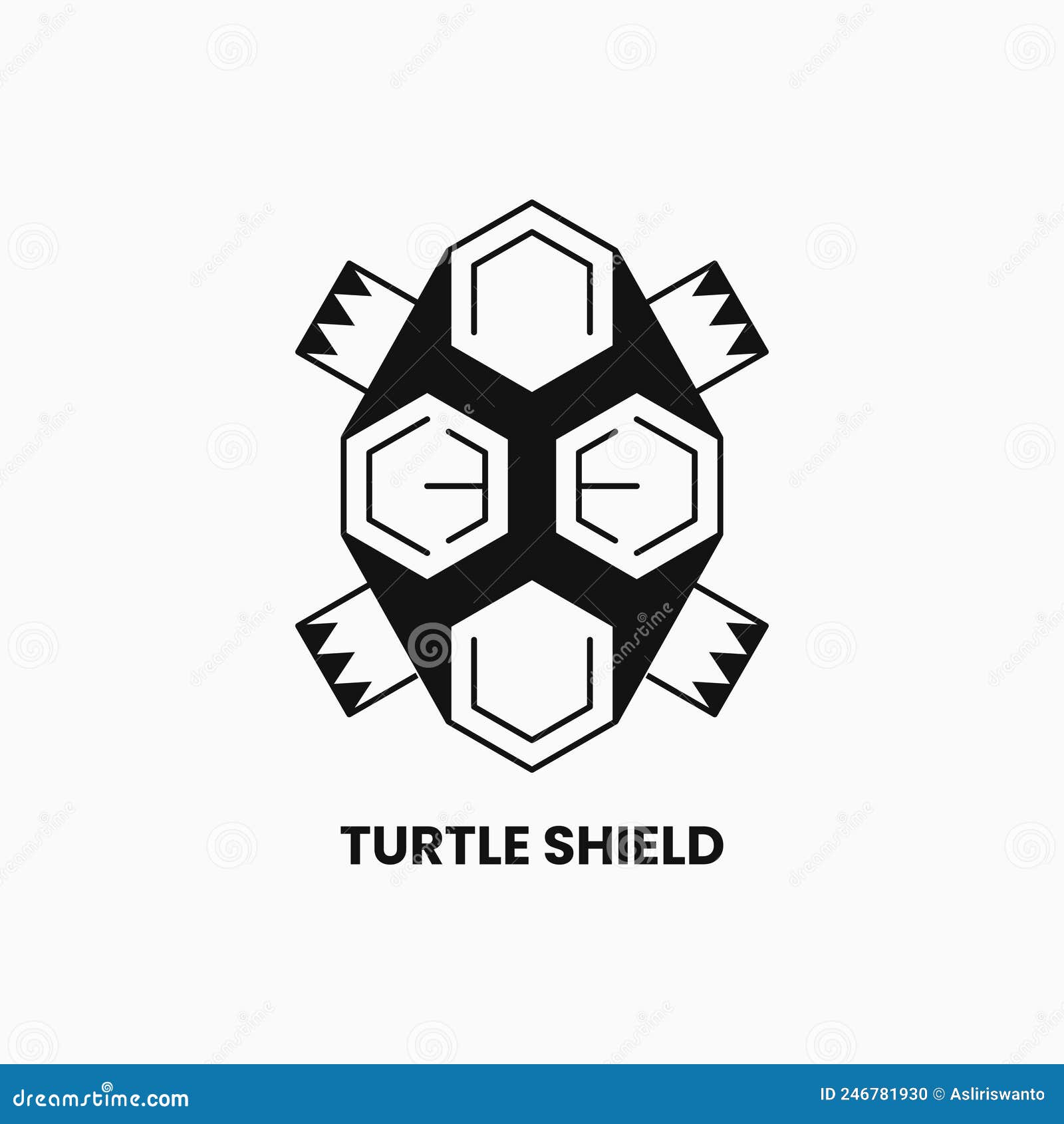 Turtle Shield Logo Concept. Simple, Line and Flat Logotype Stock Vector ...