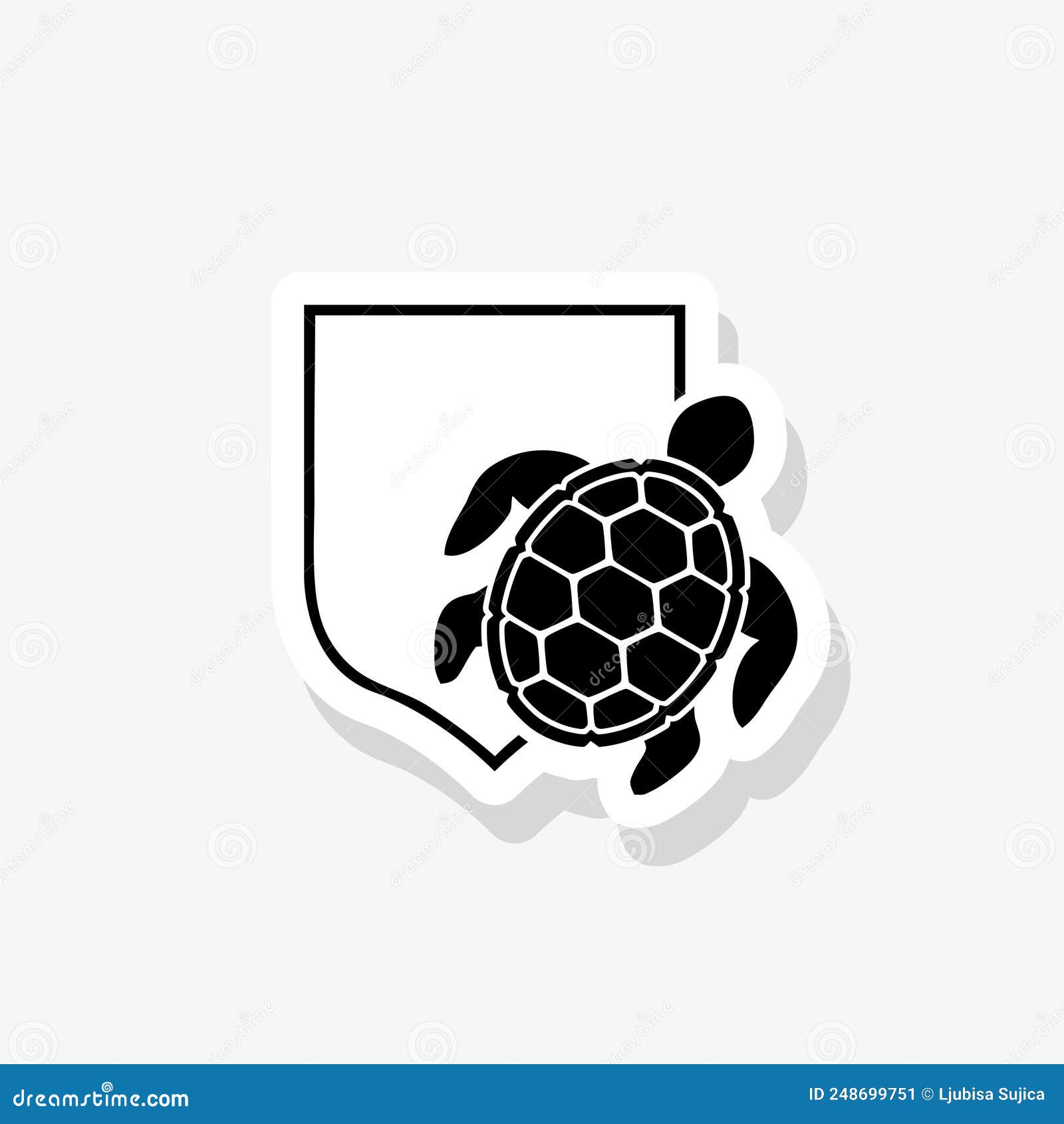 Turtle Shield Sticker Icon Sign for Mobile Concept and Web Design Stock ...