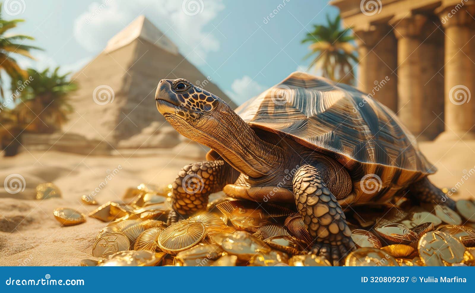The Turtle of Ancient Egypt. Stock Illustration - Illustration of ruin ...