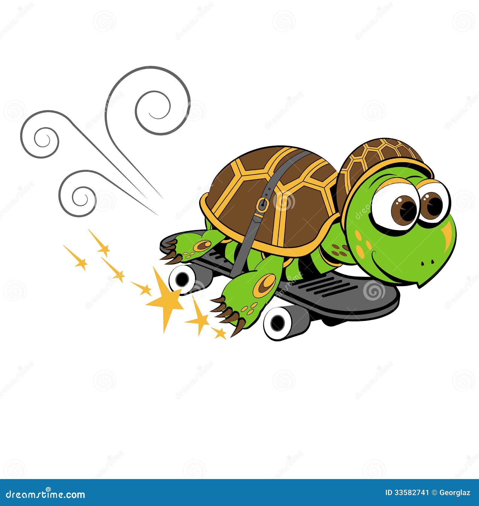 Turtle on a skateboard stock vector. Illustration of personality - 33582741