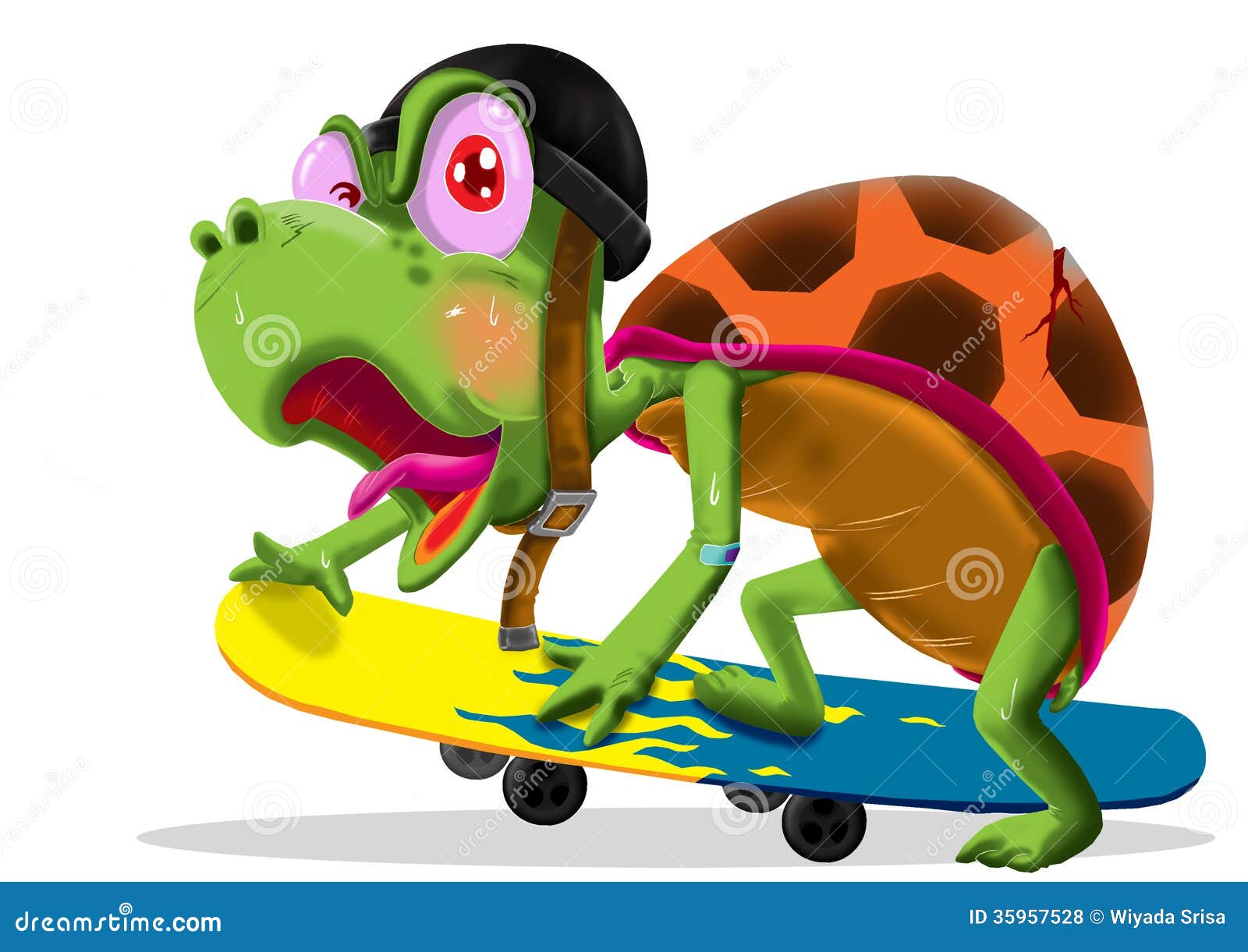 Turtle With Skateboard Stock Photography | CartoonDealer.com #35957528