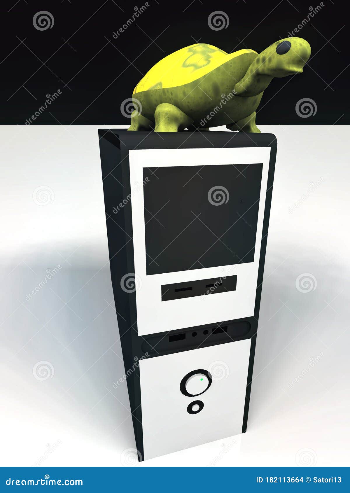 Turtle and Slow Computer with Keyboard, Slow Internet 3d Rendering ...