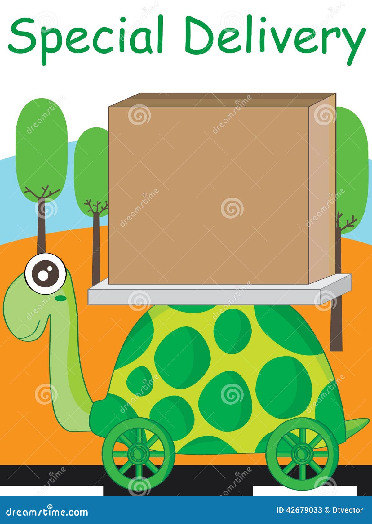 Turtle Slow Super Delivery stock vector. Illustration of hard - 42679033