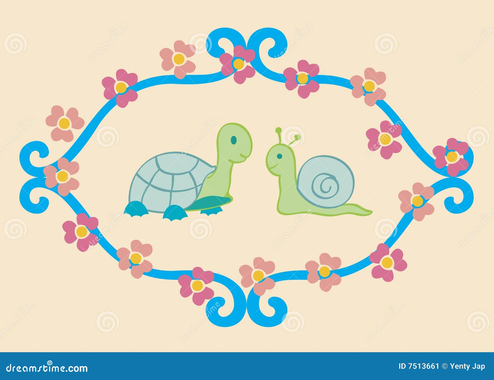 Turtle and snail stock vector. Illustration of love, greeting - 7513661