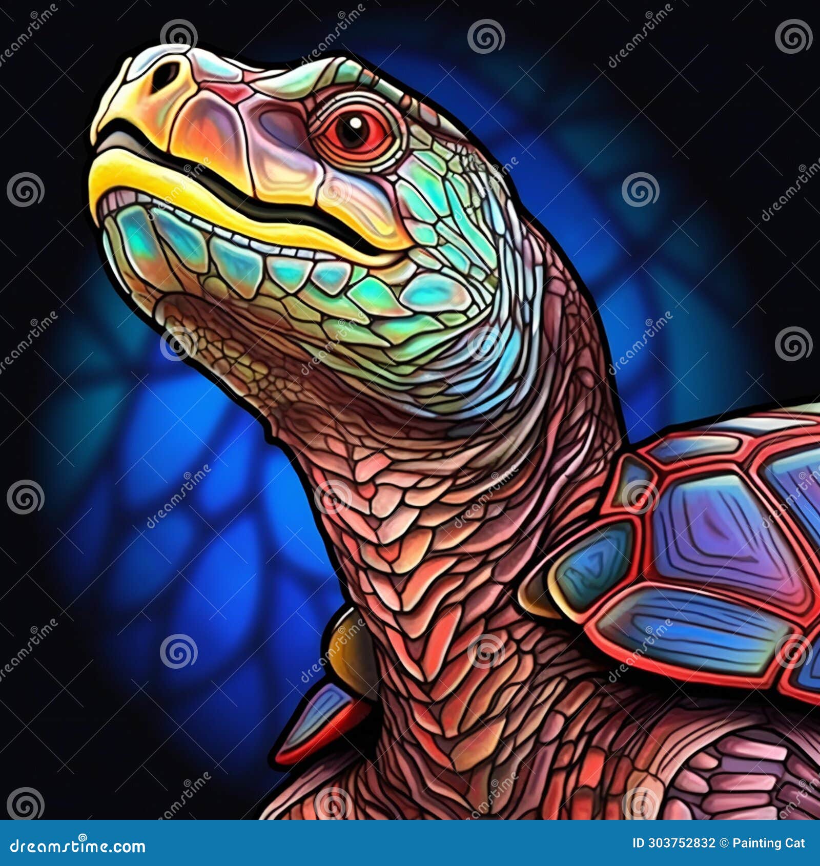 Turtle, Stained-glass Window Stock Illustration - Illustration of ...