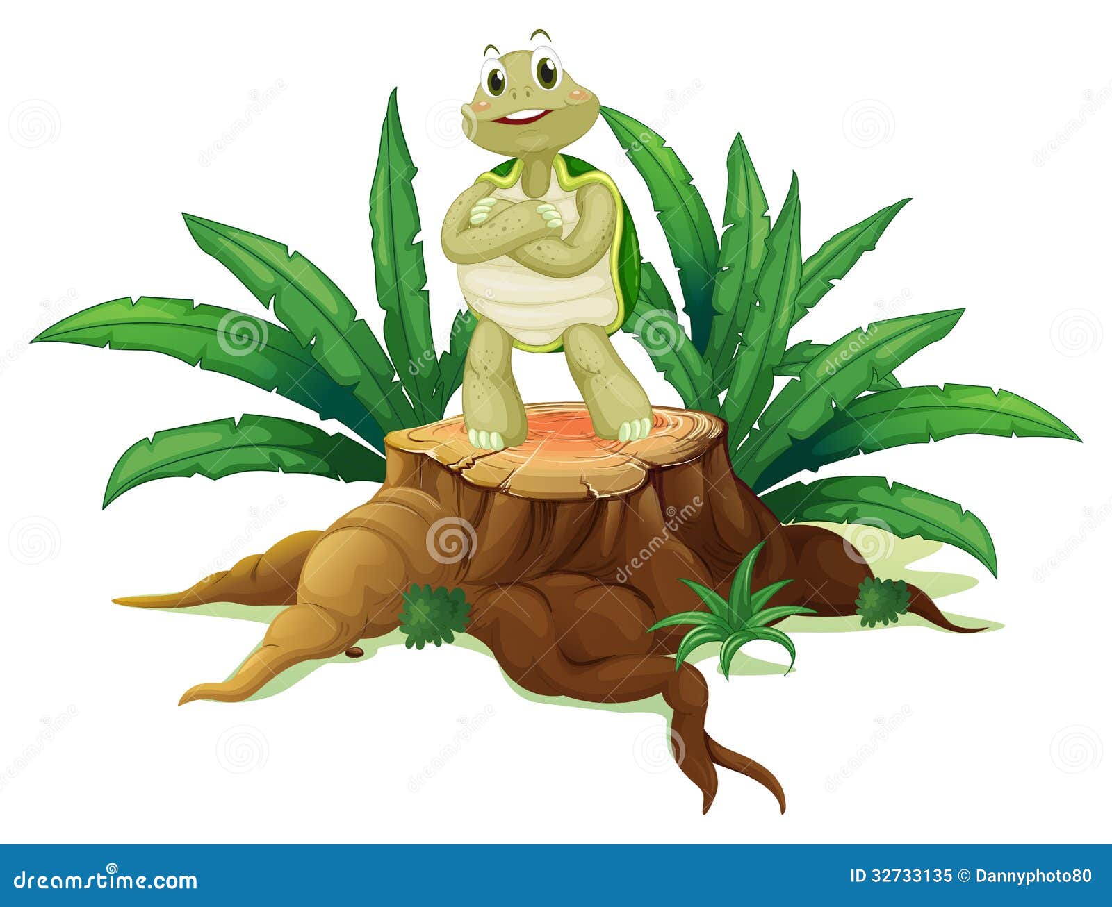 A Turtle Standing Above The Wood Stock Vector - Illustration of giant ...