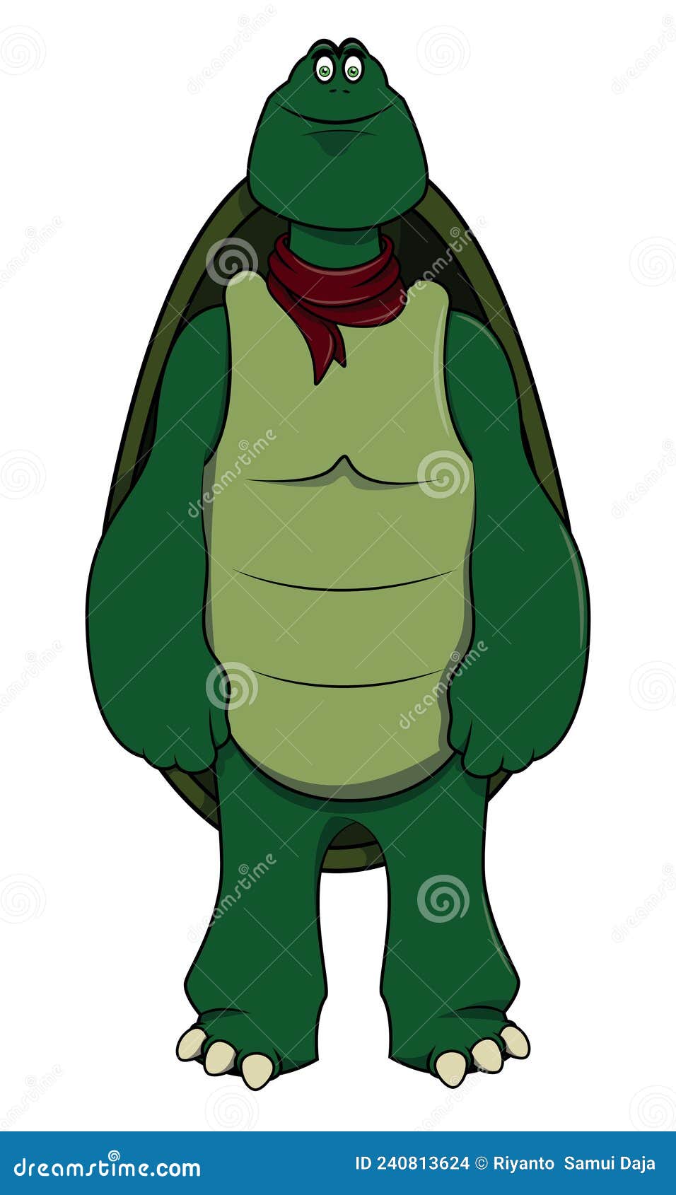 Turtle Standing Tall Color Illustration Stock Vector - Illustration of ...