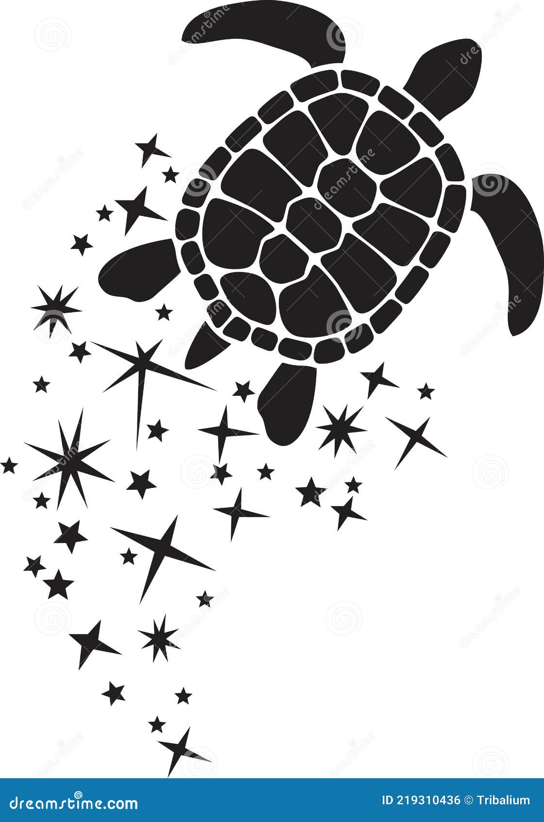 Turtle with Stars and Sparkles Vector Stock Vector - Illustration of ...
