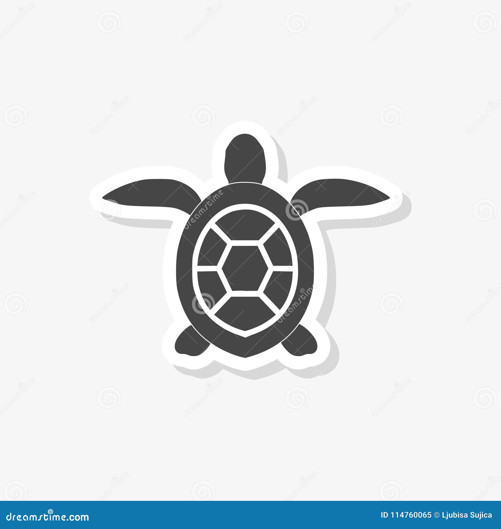 Turtle Sticker Flat Graphic Design, Simple Icon Stock Illustration ...
