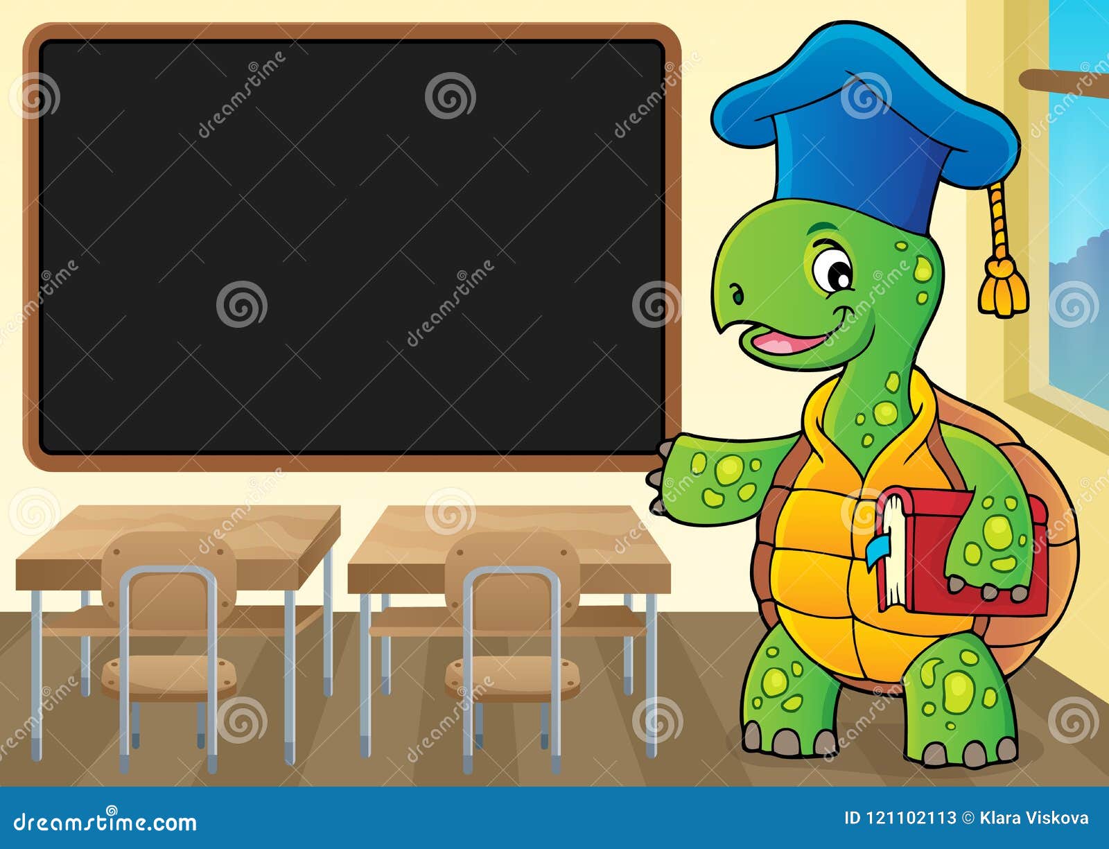 Turtle Teacher Isolated Coloring Page For Kids Cartoon Vector ...