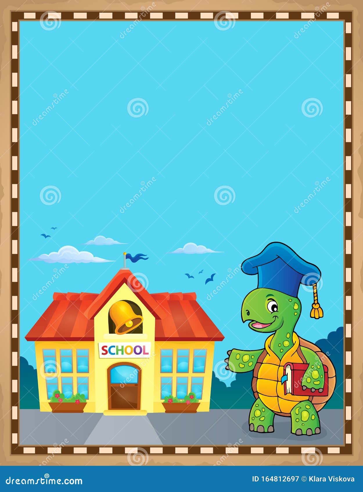 Turtle Teacher Isolated Coloring Page For Kids Cartoon Vector ...