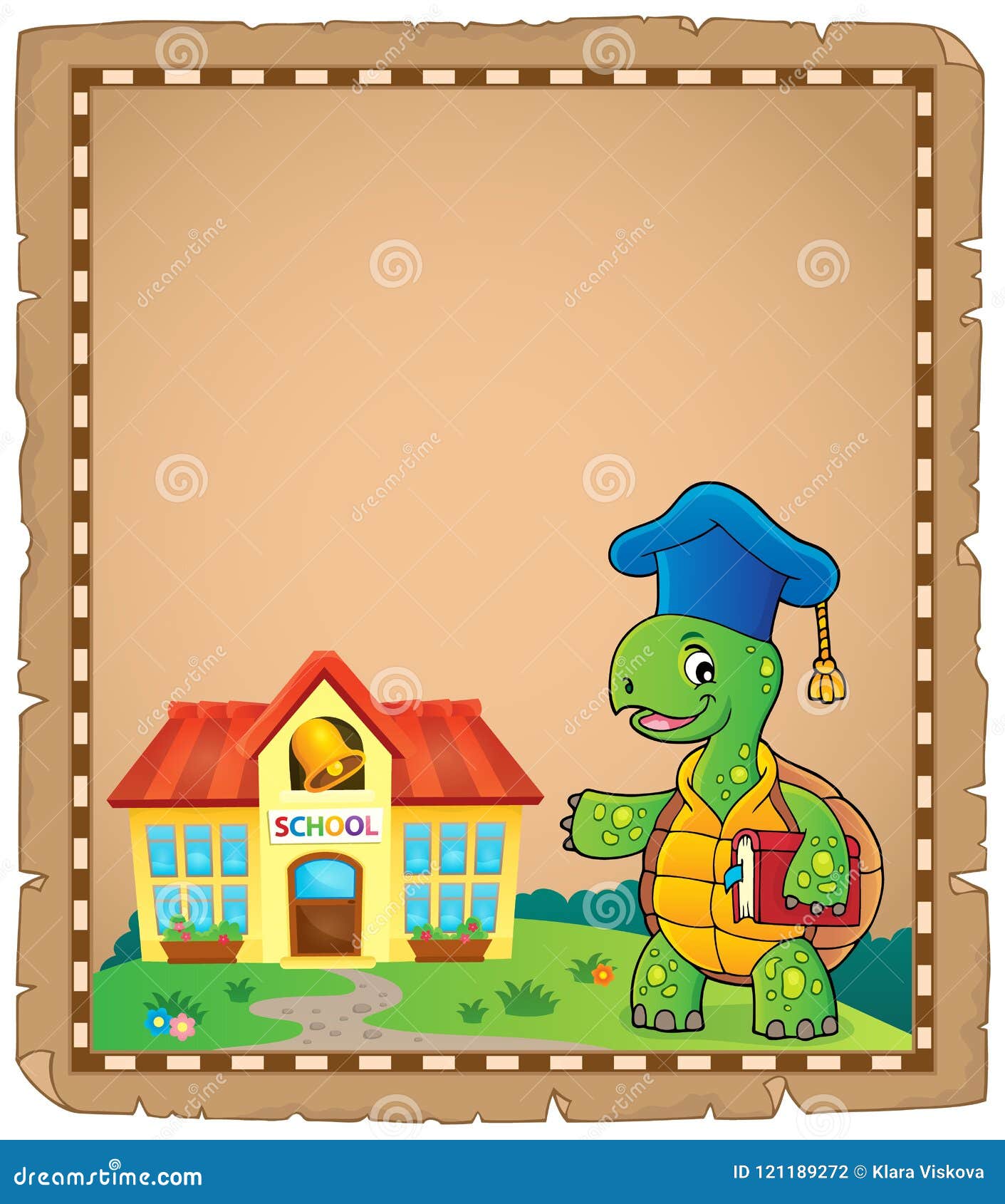 Turtle Teacher Theme Parchment 1 Stock Vector - Illustration of teach ...
