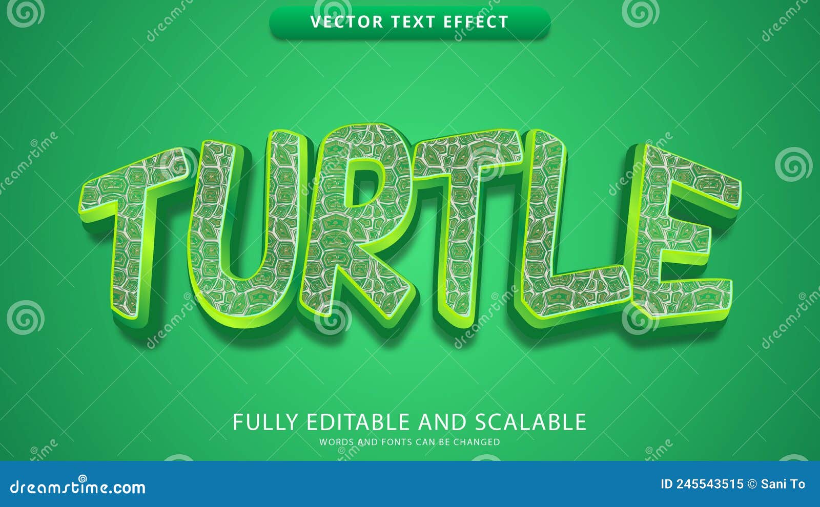 Turtle Text Effect Editable Eps File Stock Vector - Illustration of ...