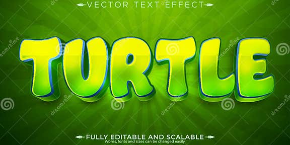 Turtle Text Effect, Editable Green and Tropic Text Style Stock Vector ...