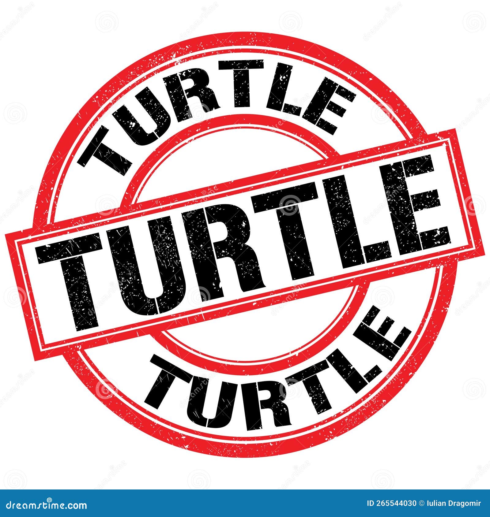 TURTLE Text on Red-black Round Stamp Sign Stock Illustration ...