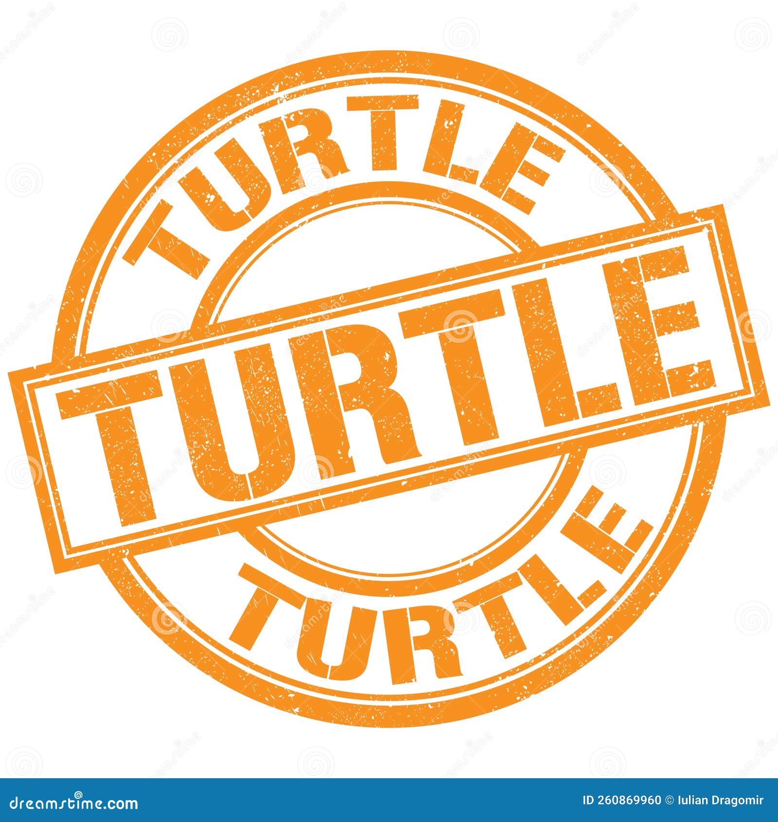 TURTLE Text Written on Orange Stamp Sign Stock Illustration ...