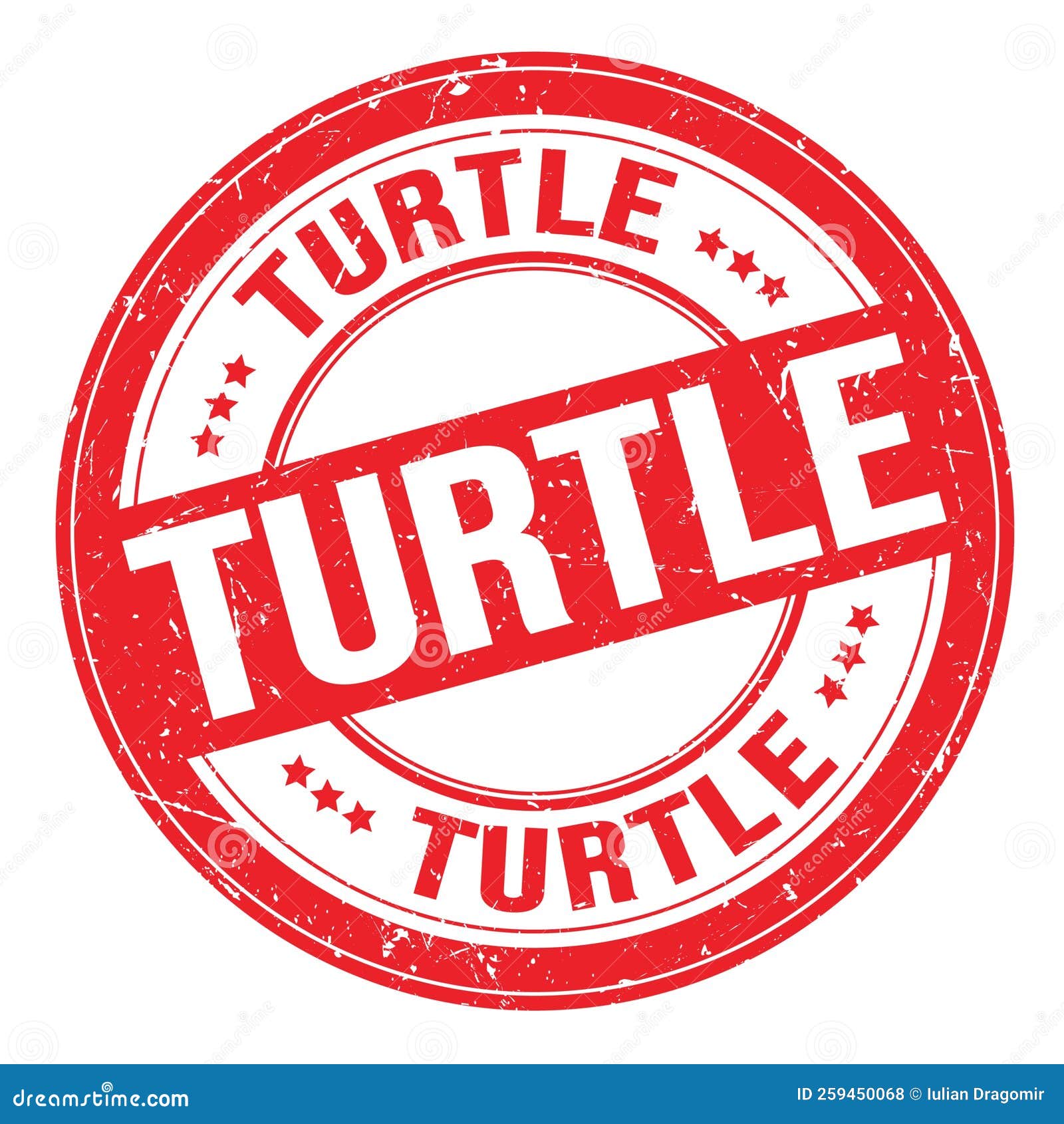 TURTLE Text Written on Red Round Stamp Sign Stock Illustration ...