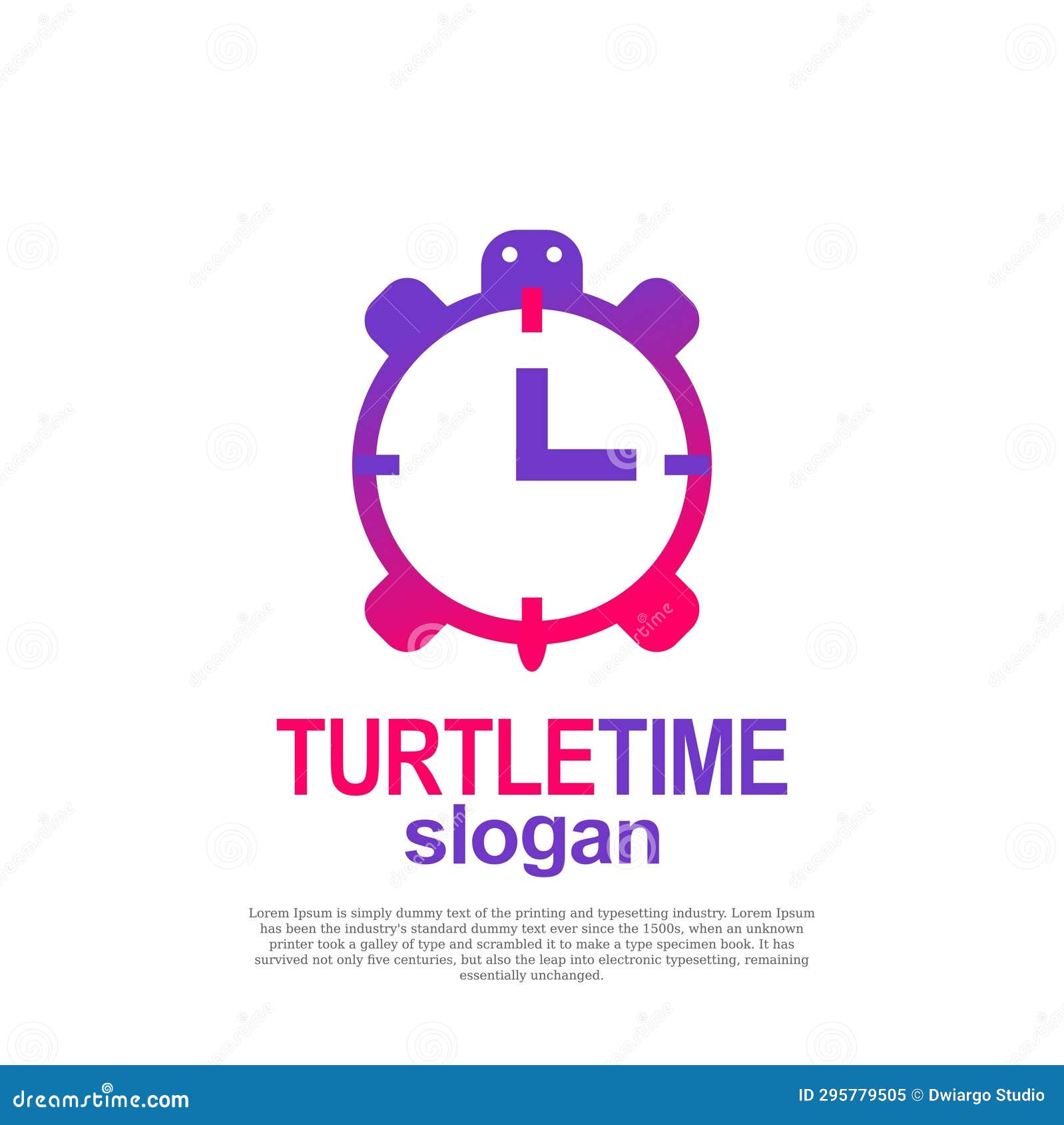 Turtle Time App Logo Design Template Illustration Stock Vector ...