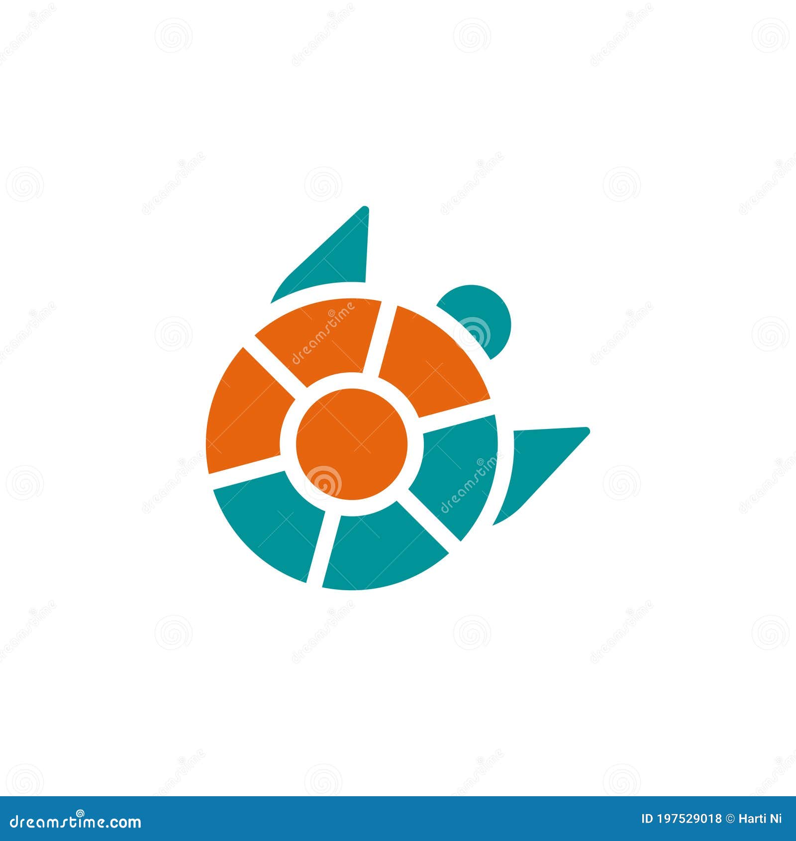 Turtle Tortoise Circle Shell Aquatic Wildlife Abstract Logo Stock ...