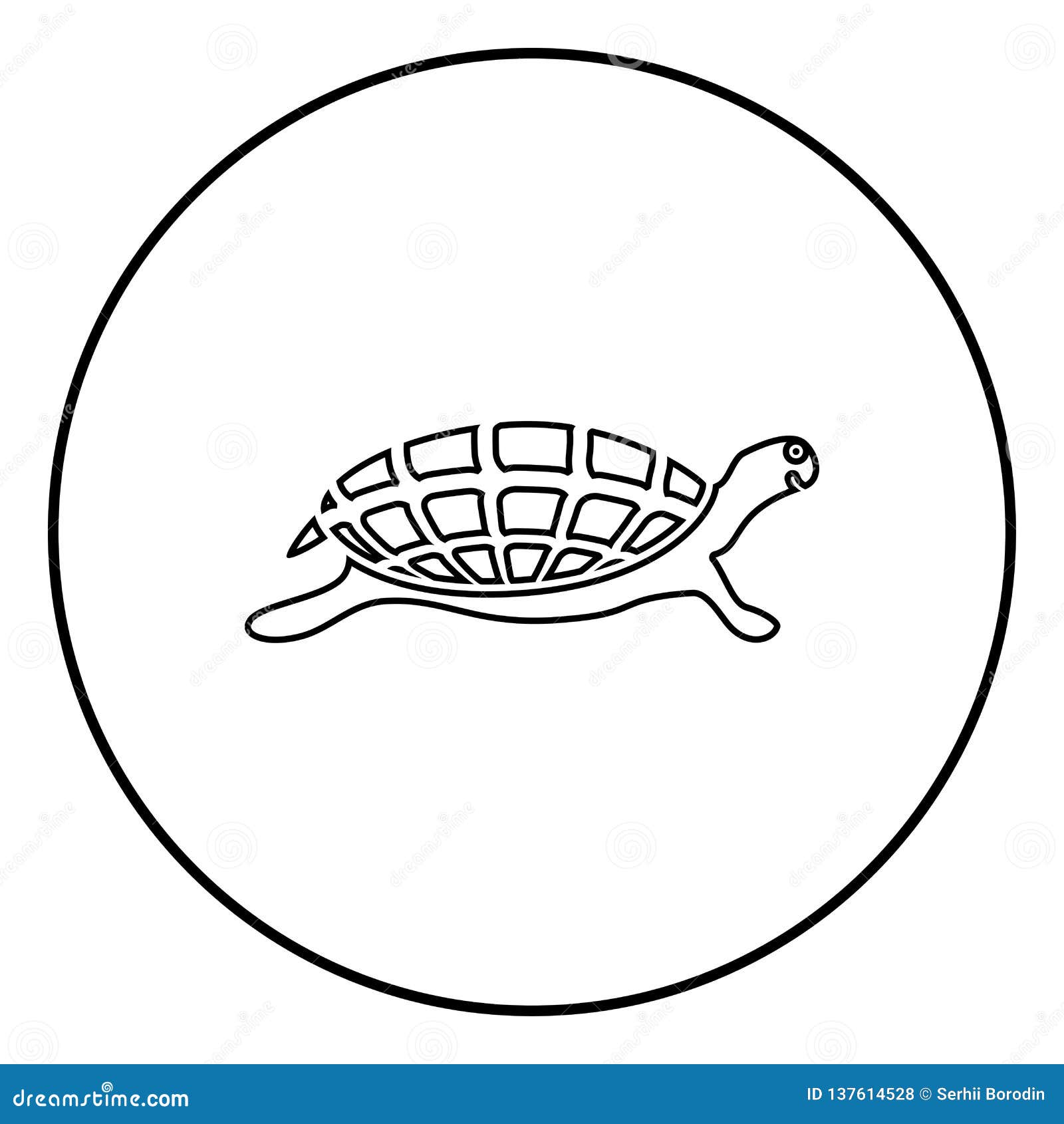 Turtle Tortoise Icon Black Color Illustration in Circle Round Stock ...