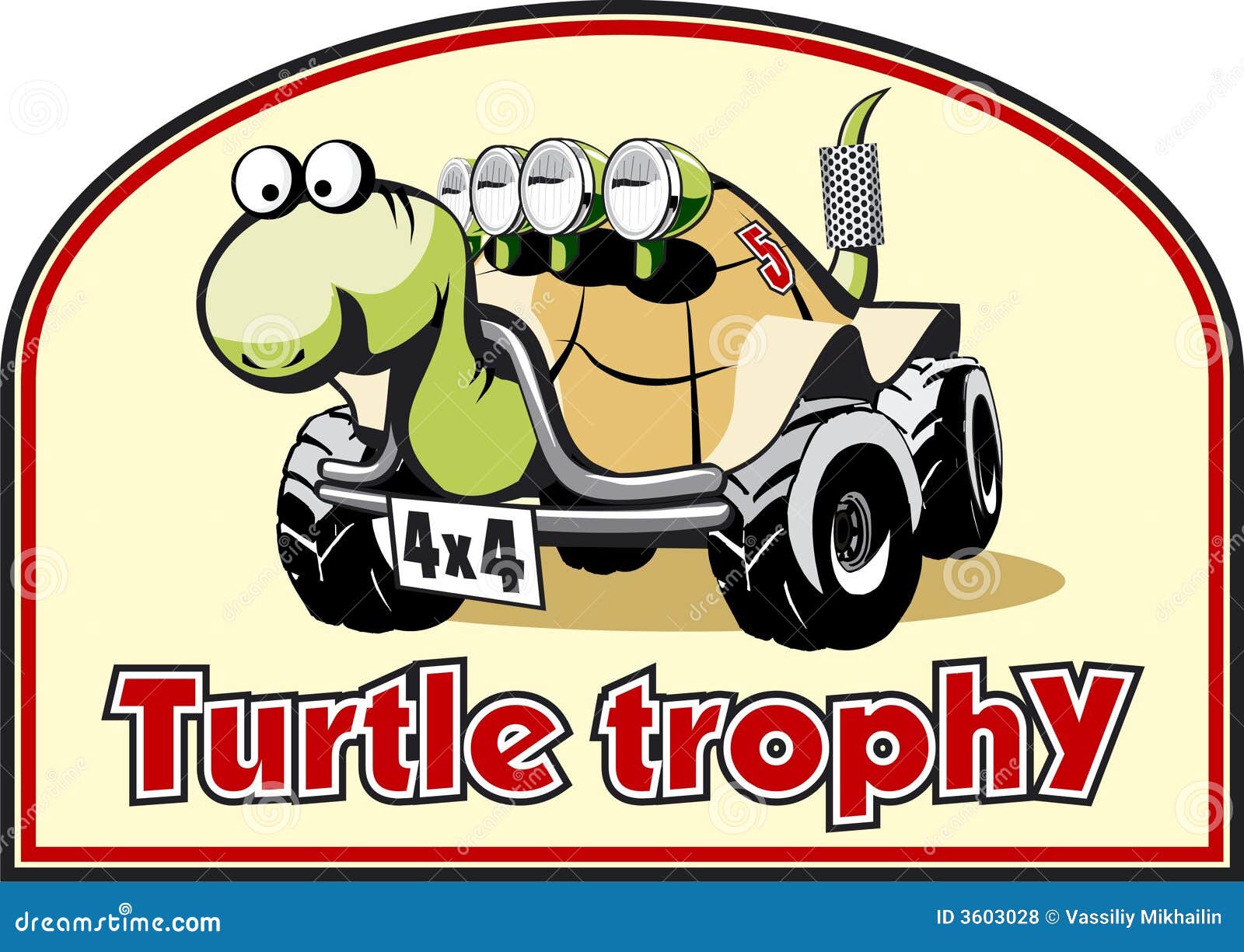 Turtle trophy stock vector. Illustration of animal, painting - 3603028