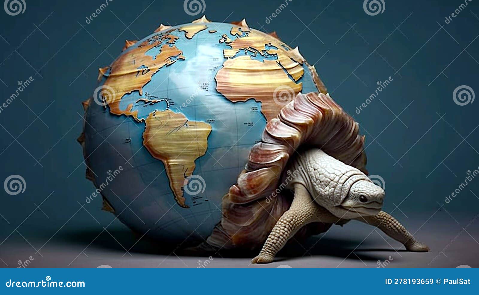 Turtle. Turtle Shell As a Globe, Planet Earth. Alternative Reality ...