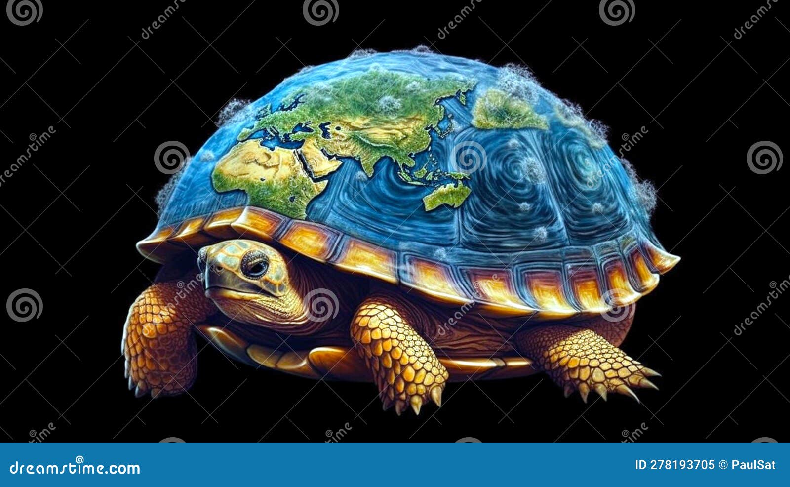 Turtle. Turtle Shell As a Globe, Planet Earth. Alternative Reality ...