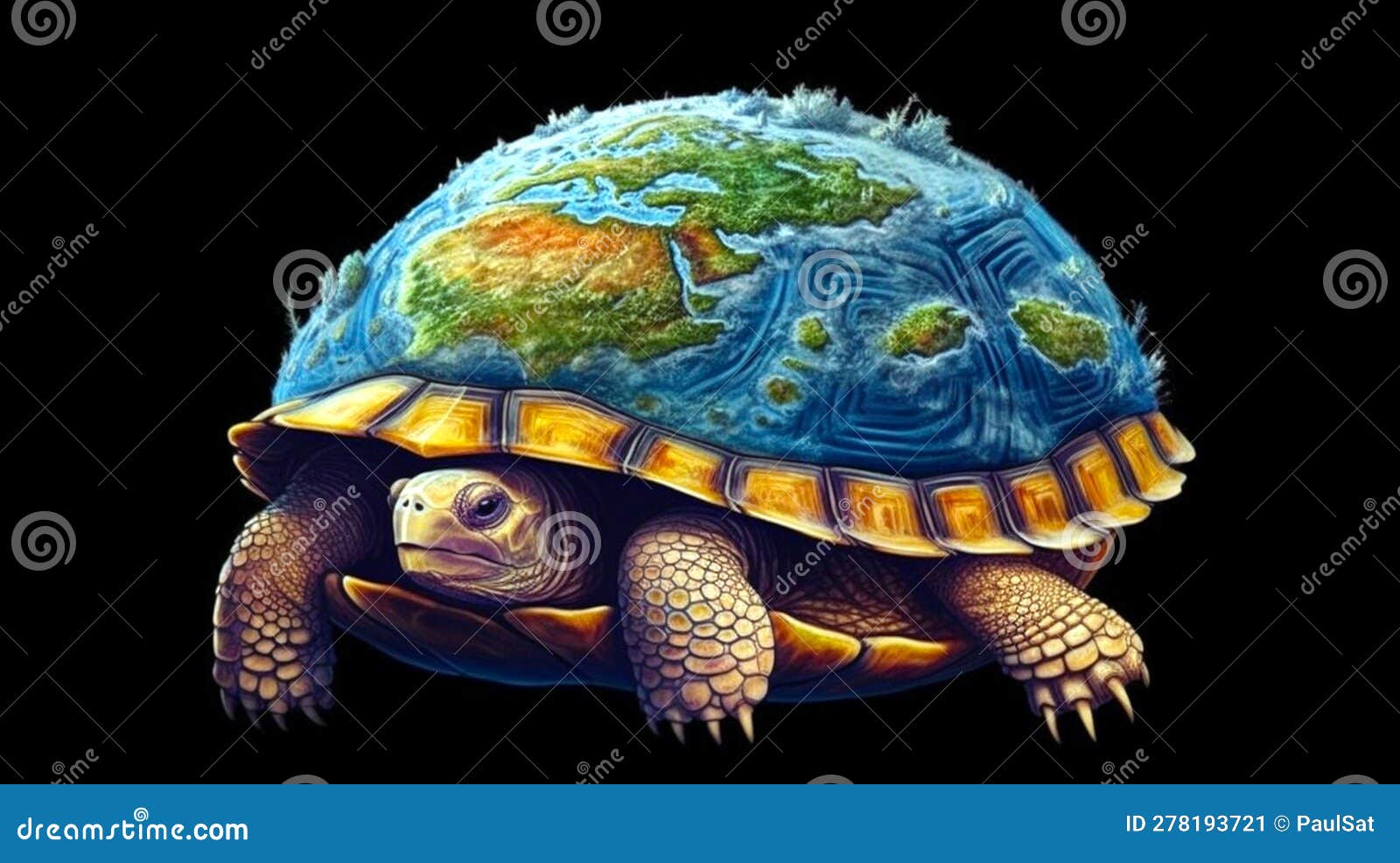 Turtle. Turtle Shell As a Globe, Planet Earth. Alternative Reality ...