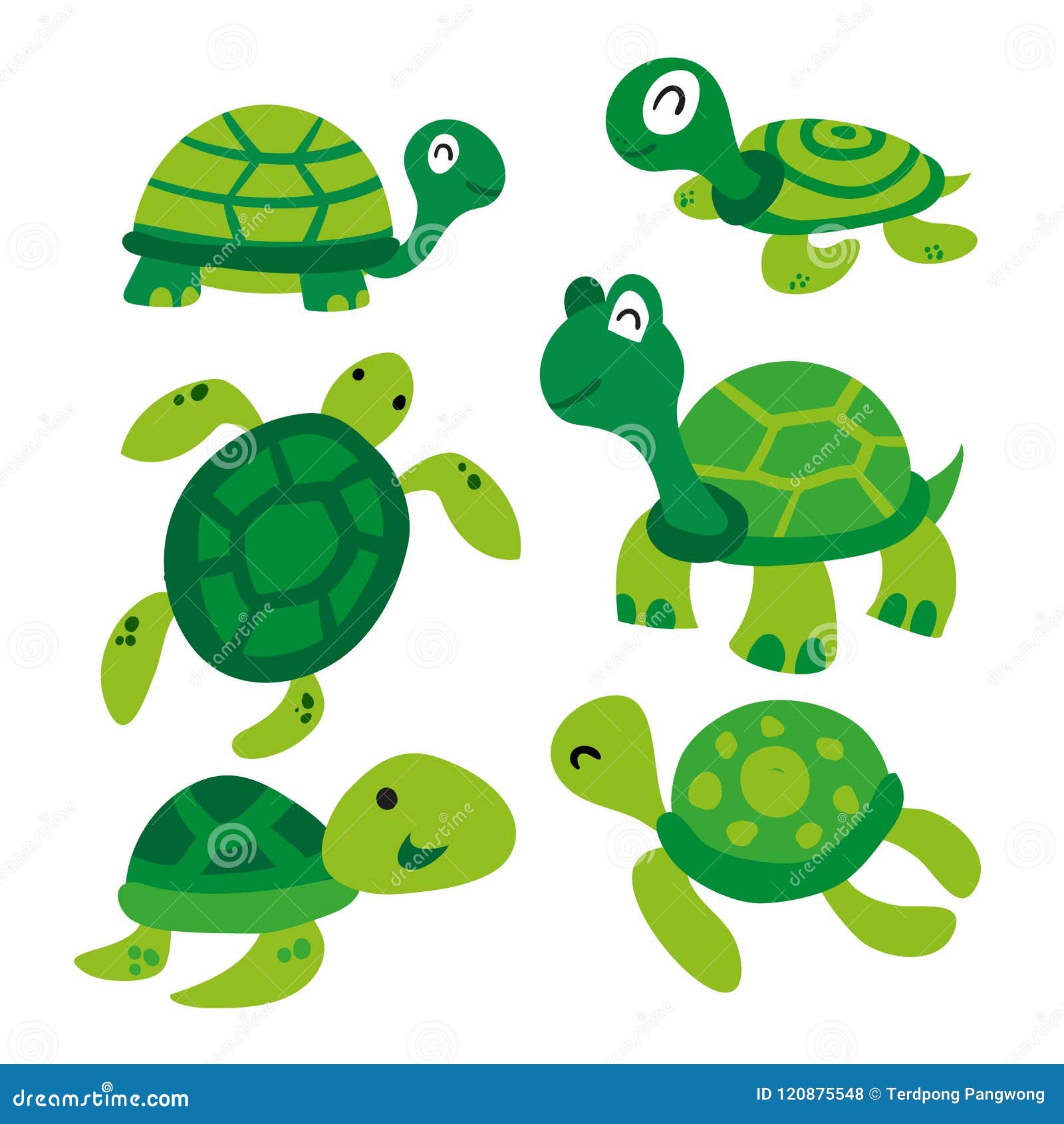 Turtle Vector Collection Design Stock Illustration - Illustration of ...