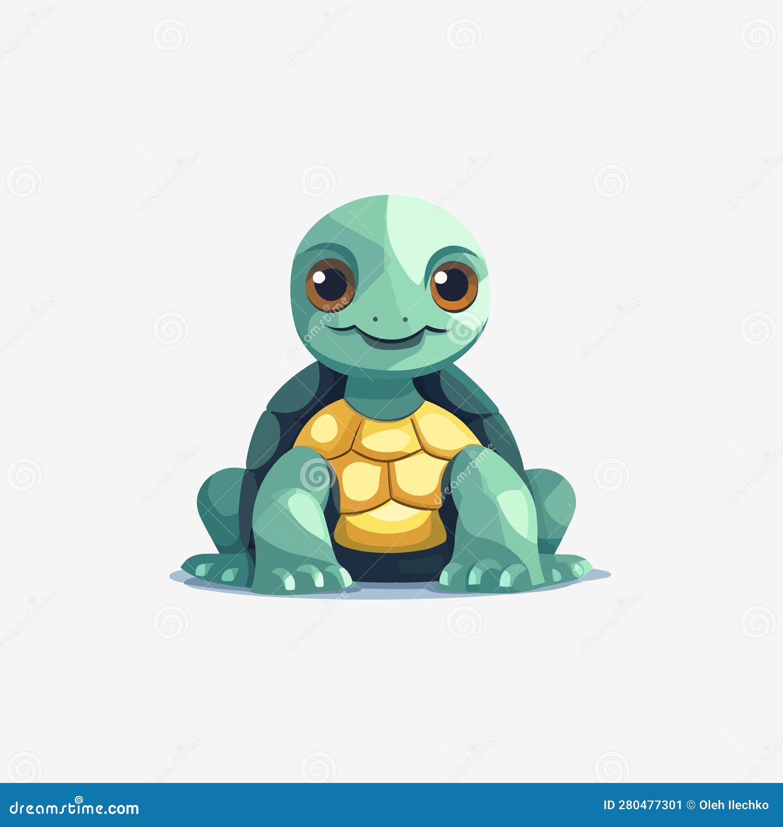 Turtle Vector Illustration Isolated on White Illustration Stock Vector ...