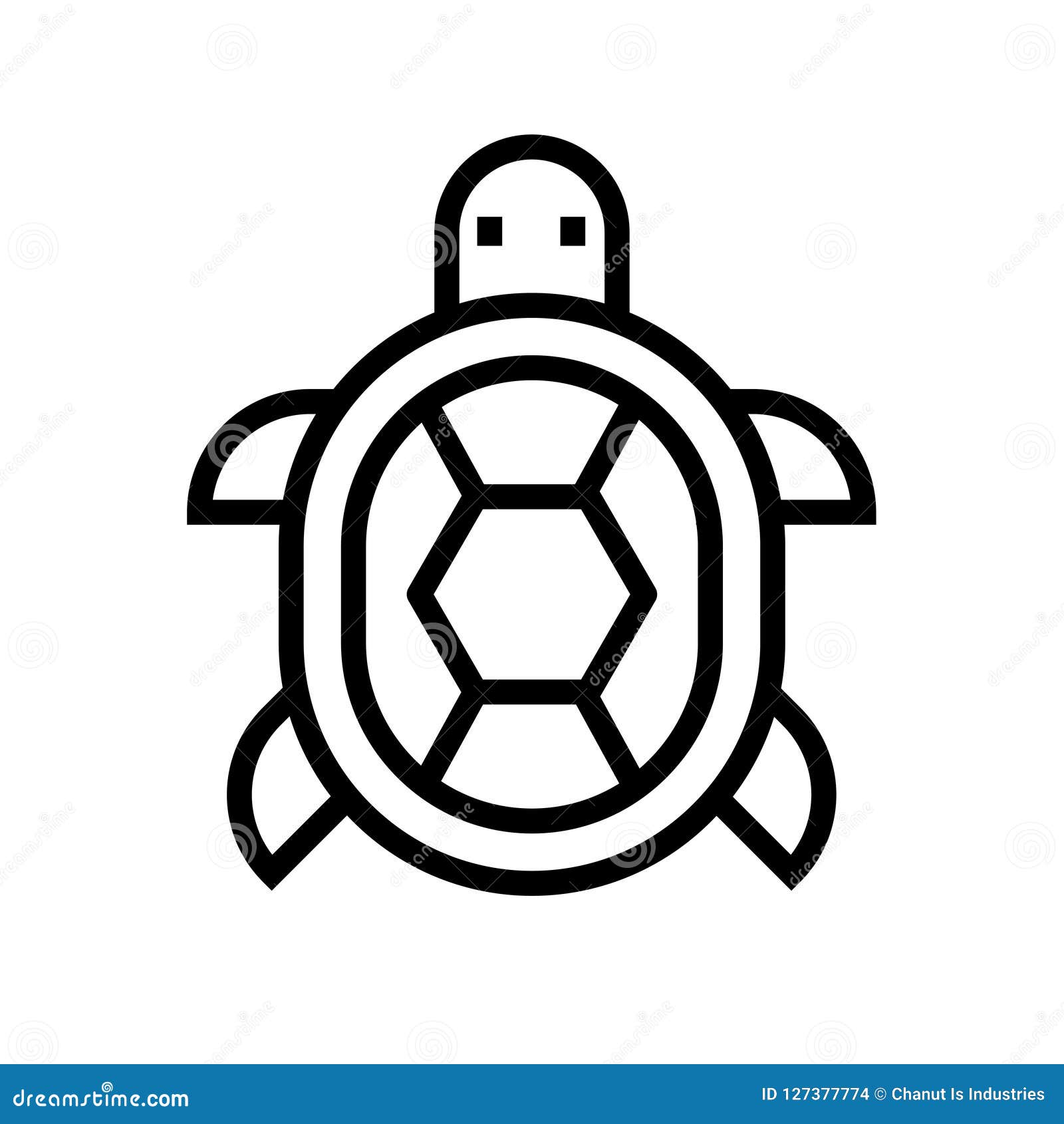 Turtle Line illustration stock vector. Illustration of icon - 127377774