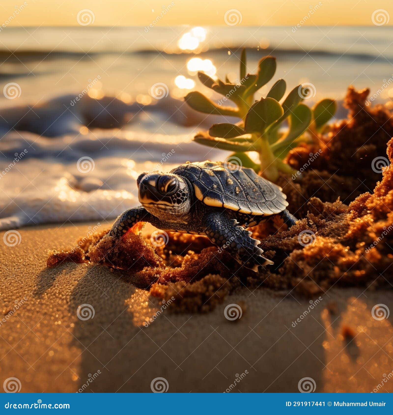Turtle in Water Generated by AI Tool Stock Illustration - Illustration ...