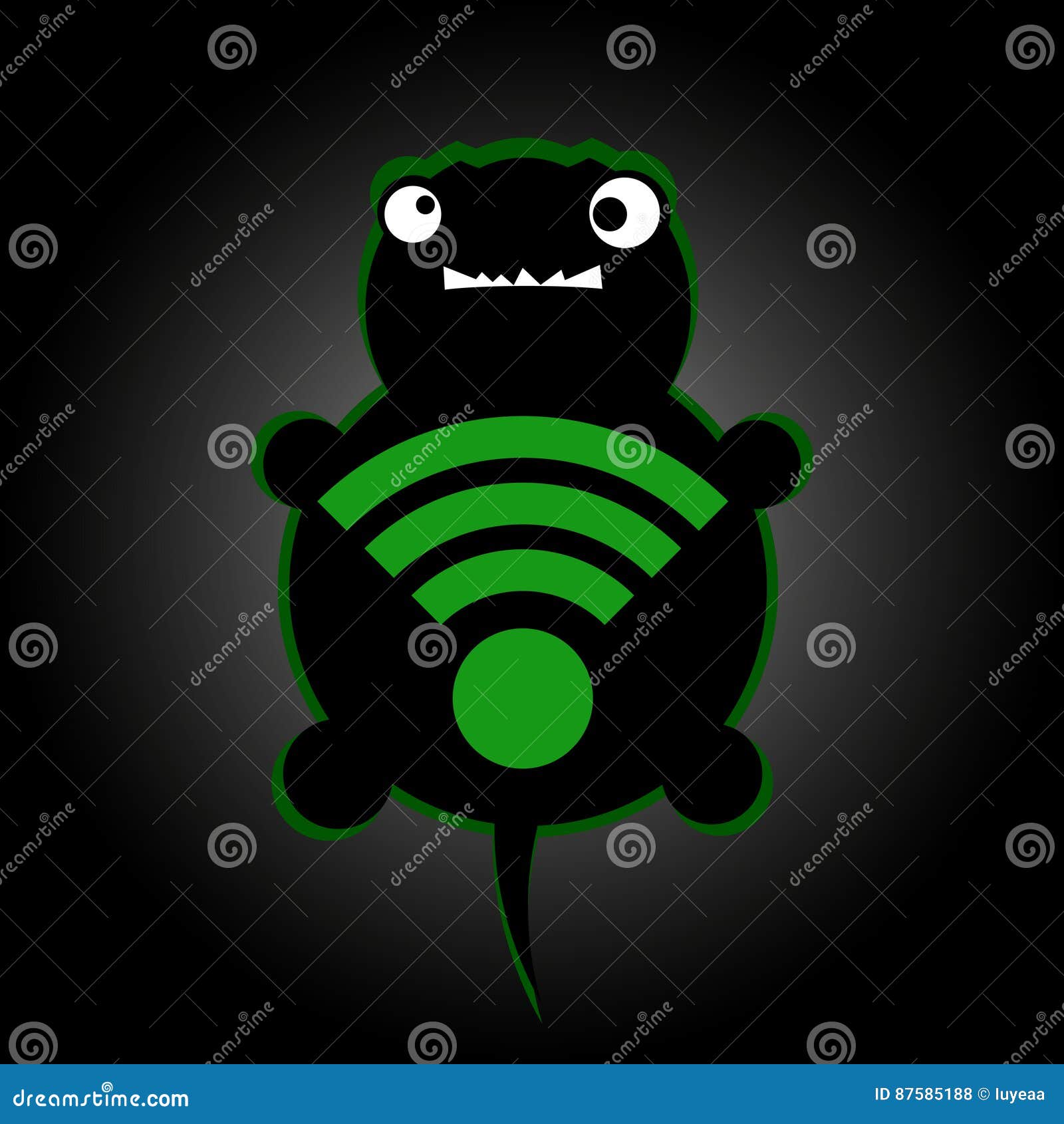 Turtle with Wi-Fi Icon on the Shell. Vector Stock Vector - Illustration ...