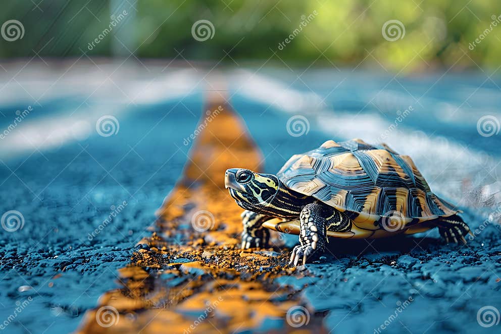 A Turtle and Winning Trophy As a Concept of Perseverance Stock Image ...