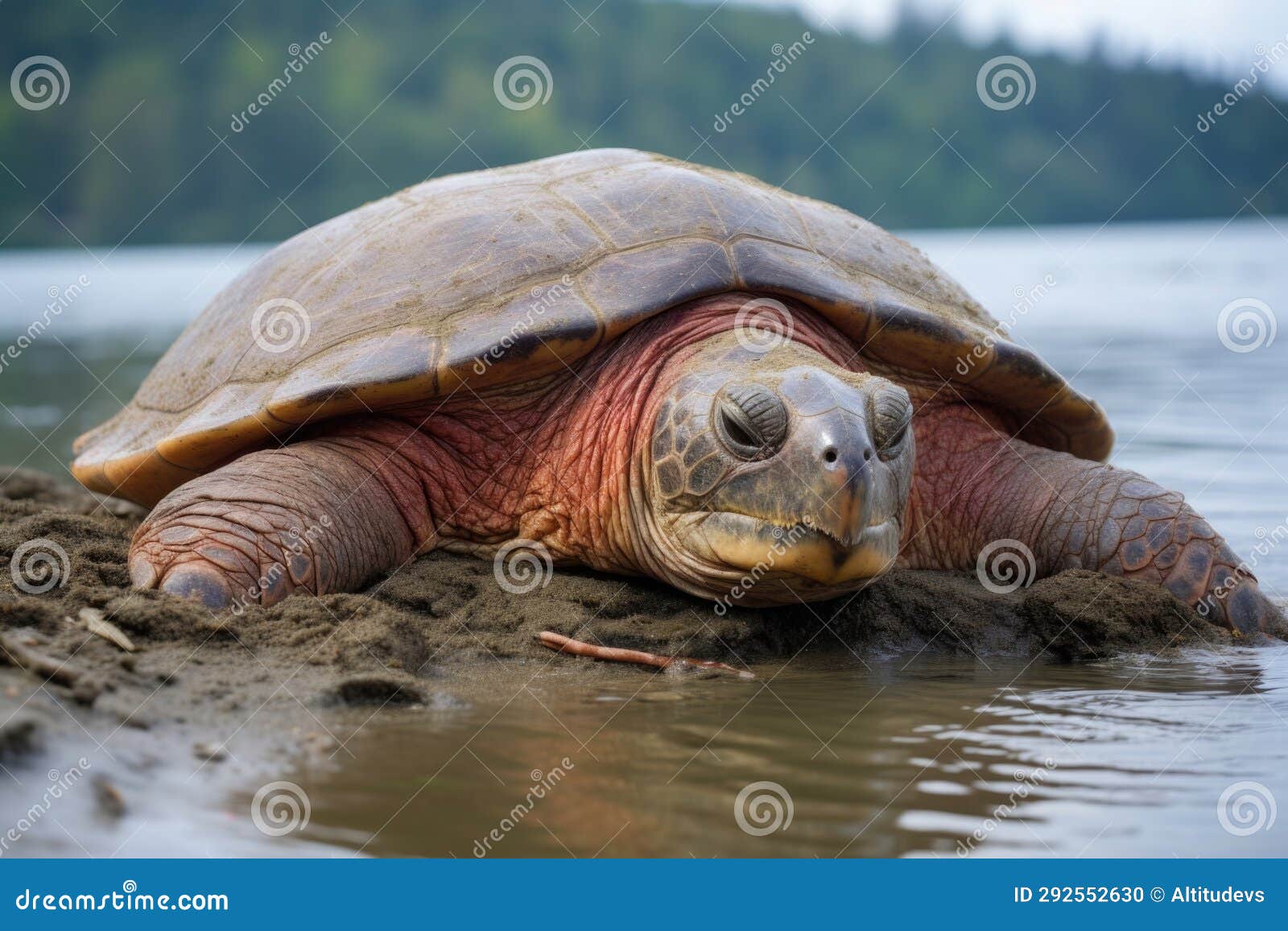 Turtle Withdrawing into Its Shell for Hibernation Stock Photo - Image ...