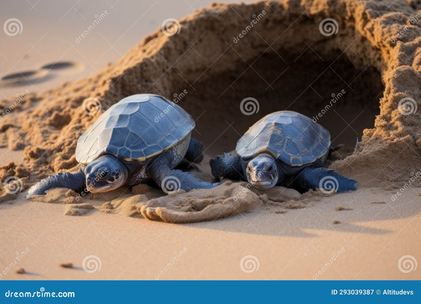 Turtles Laying Eggs in the Sand Stock Illustration - Illustration of ...