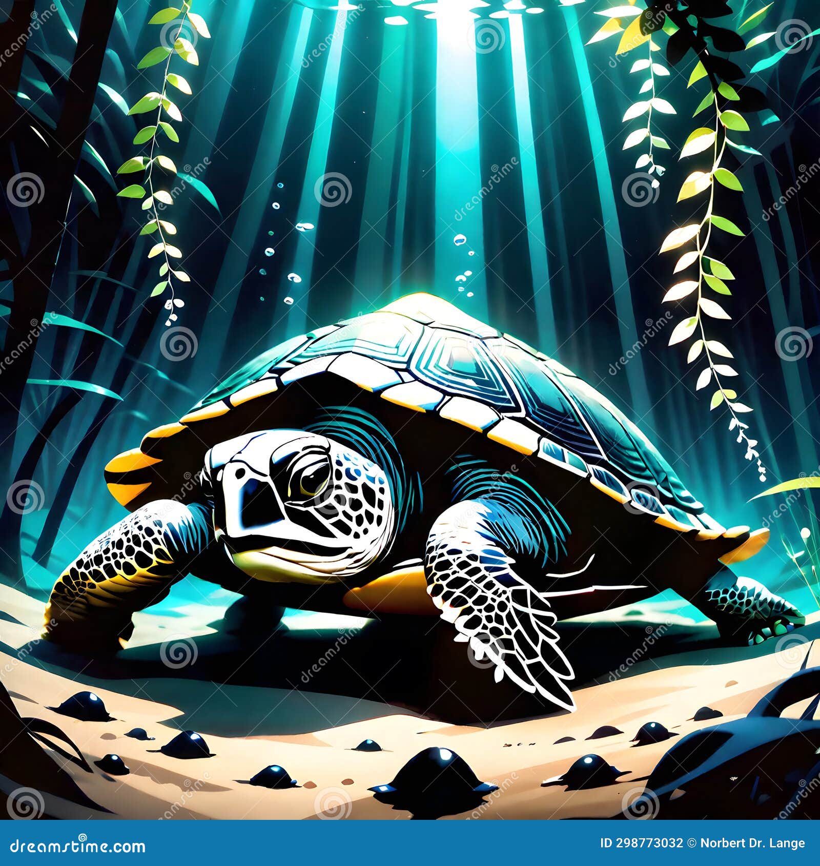 Turtles with Shells, AI-generatet Stock Illustration - Illustration of ...