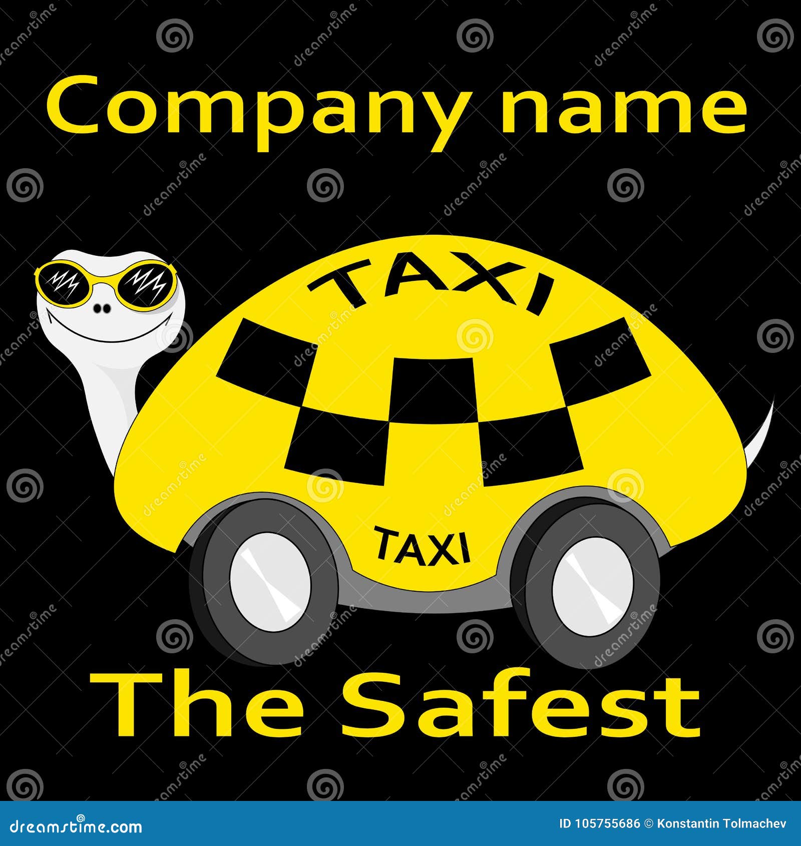 Turtles-taxi Sticker Safest Taxi Logo Icon Stock Illustration ...