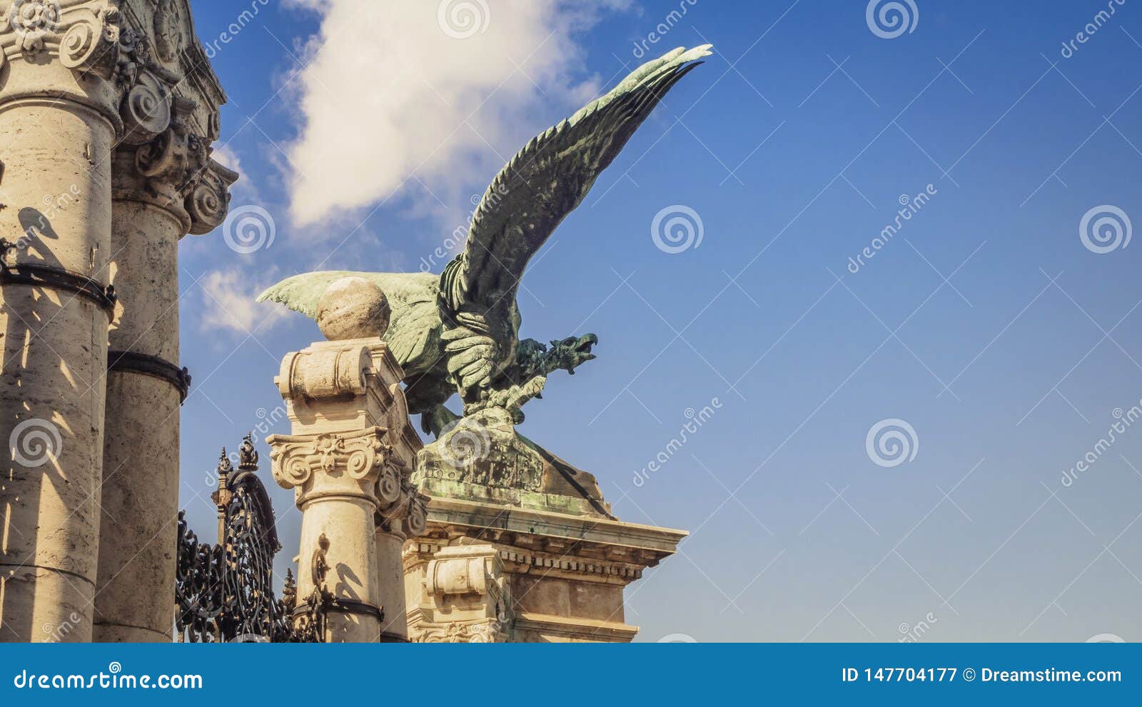 Turul Eagle Statue at Main Gate of Buda Castle in Budapest, Hungary ...