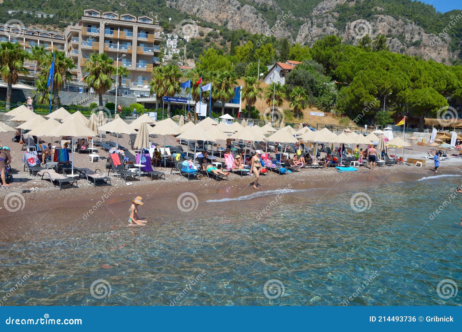 TURUNC, MARMARIS, TURKEY - August 28, 2020: Beach of Turunc Editorial ...