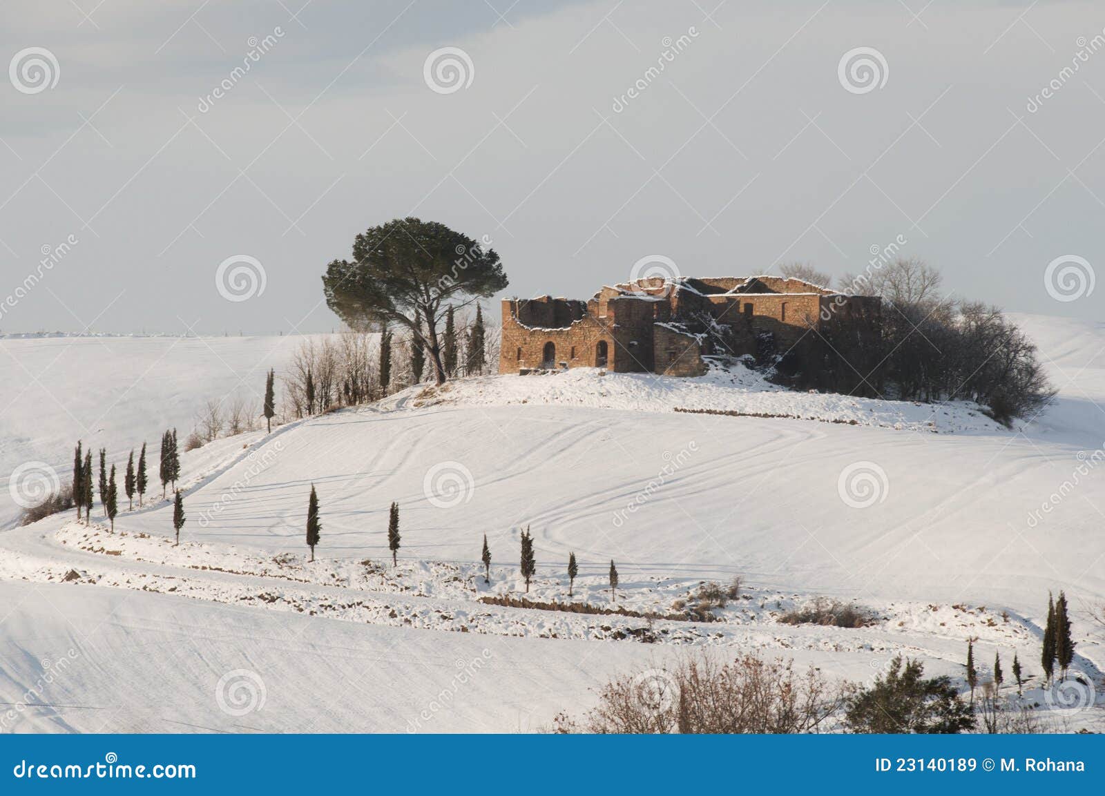 Tuscan landscape at winter stock image. Image of outdoor - 23140189